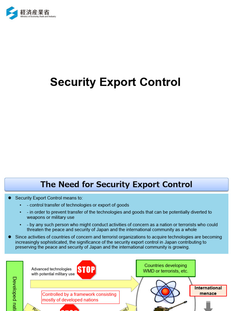 Japan's Security Export Control Overview | PDF | Radio | Weapons Of ...
