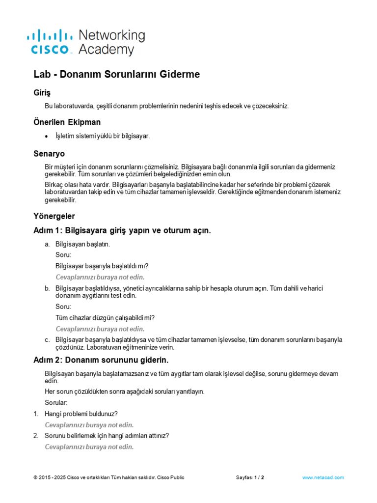 4.2.3.6 Lab - Troubleshoot Hardware Problems | PDF