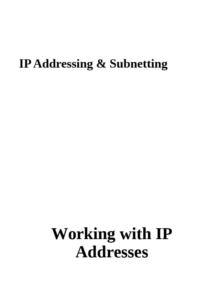 IP Addressing and Subnetting Guide | PDF | Network Architecture ...