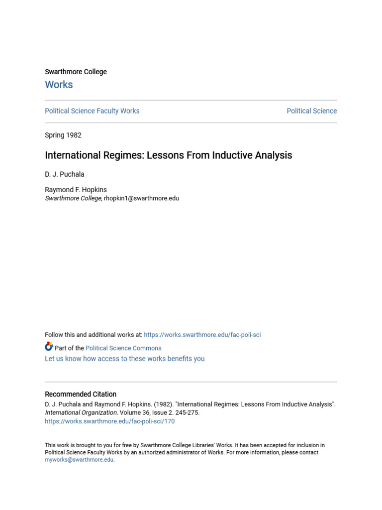 International Regimes: Inductive Analysis | PDF | Imperialism ...