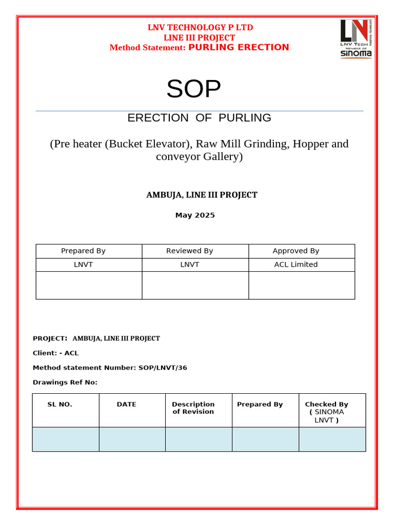 Erection of Purling, Project | PDF | Crane (Machine) | Rope