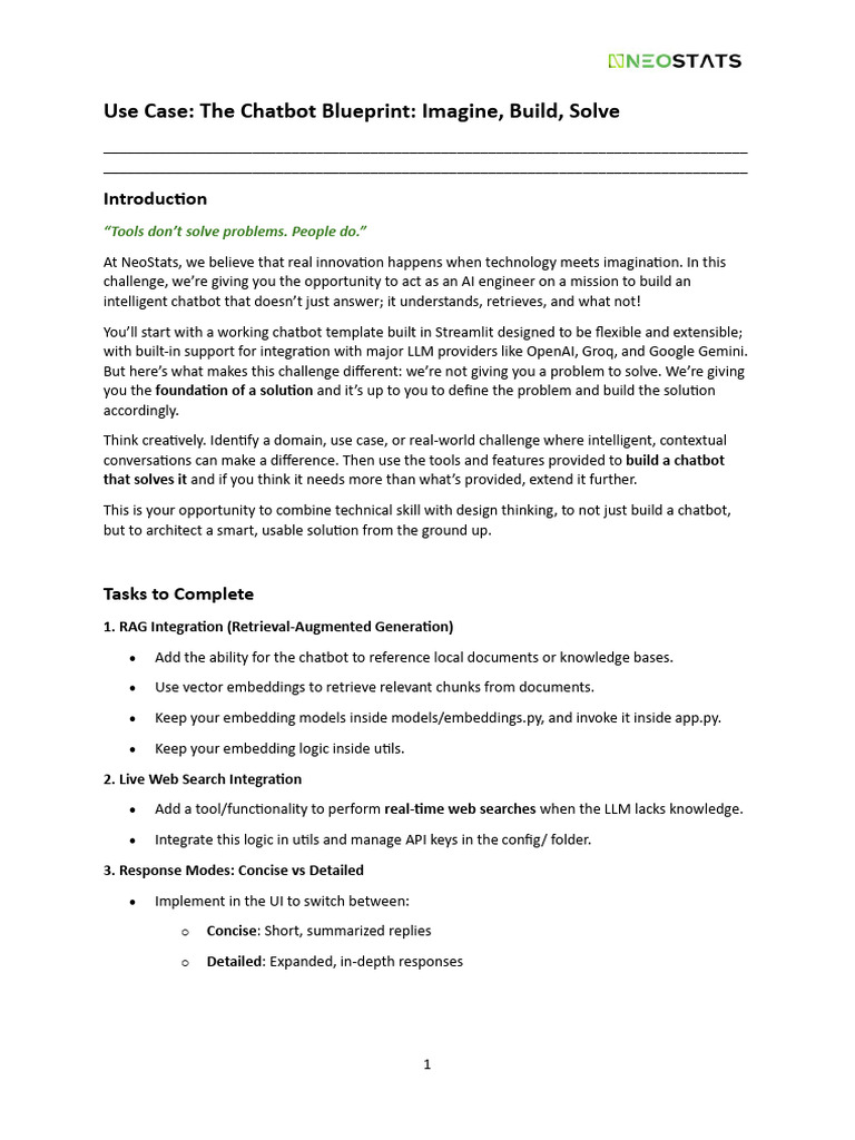 NeoStats AI Engineer Internship Case Study | PDF | Computing | Software ...