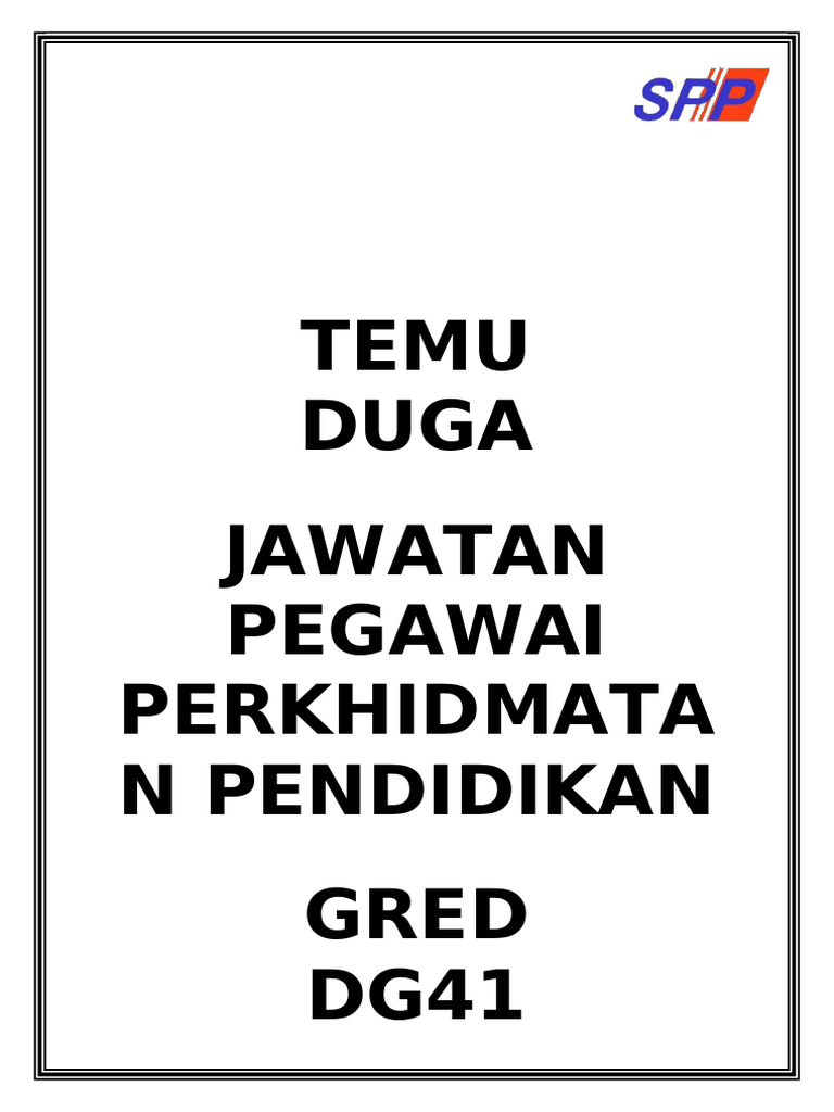 Temu Duga Jawatan Pegawai Perkhidmata N Pendidikan Gred DG41 | PDF