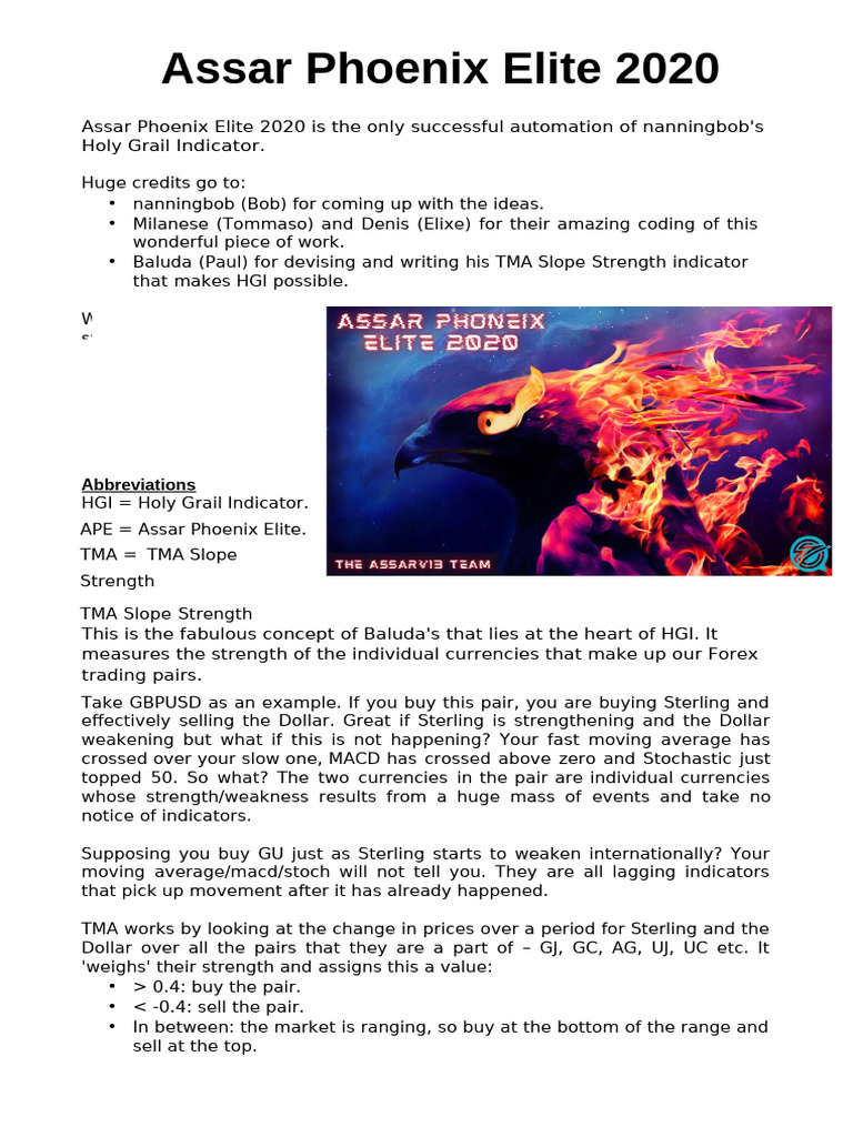 Assar Phoenix Elite 2020 Trading Guide | PDF | Foreign Exchange Market ...