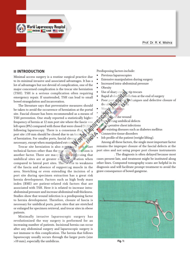Laparoscopic Port Closure Techniques | PDF | Surgical Suture | Surgery