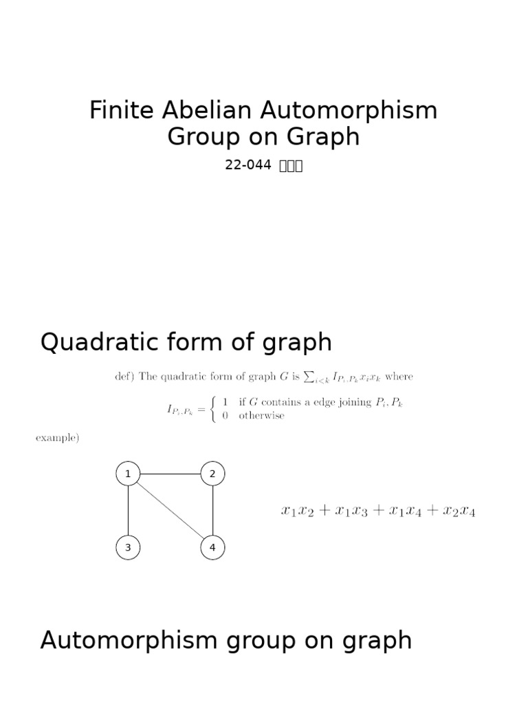 Finite Abelian Automorphism Group On Graph | PDF