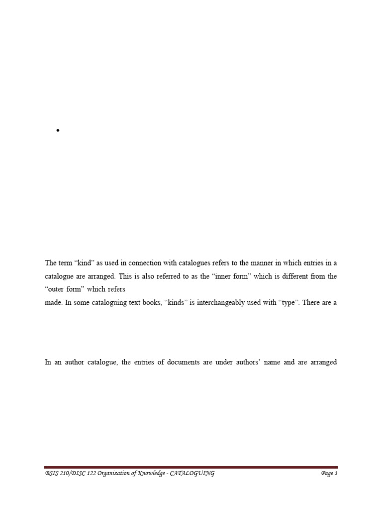 Types of Library Catalogues Explained | PDF | Subject (Grammar) | Word