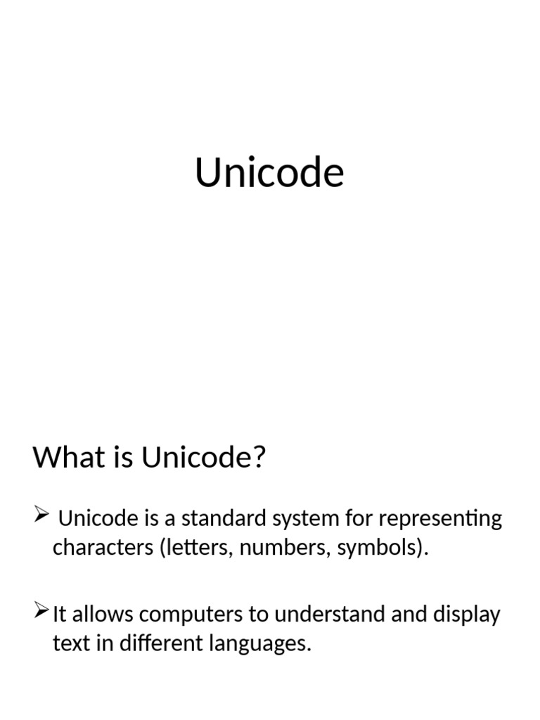 Unicode Summary Notes | PDF
