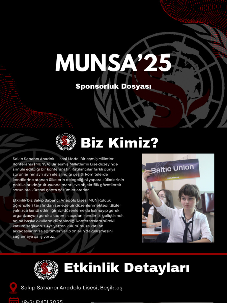 MUNSA'25 Sponsorluk Dosyası | PDF