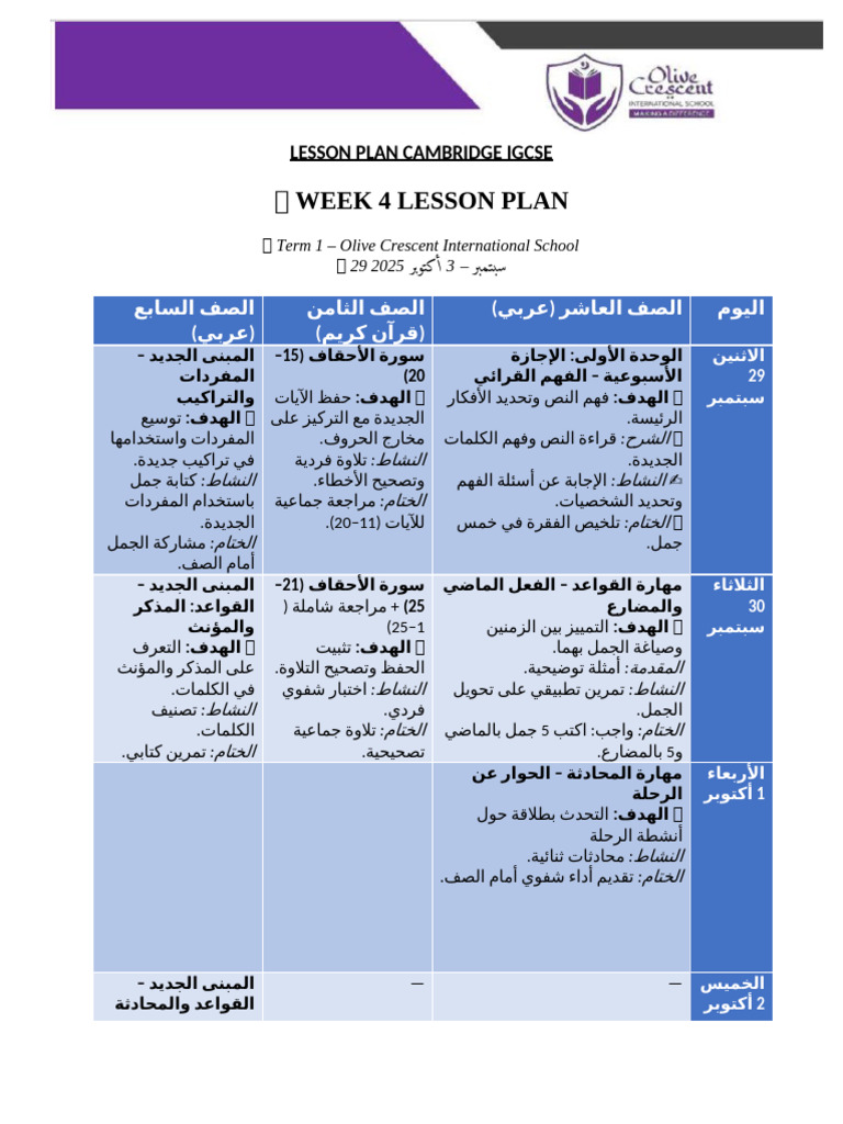 ? Week 4 Lesson Plan - Salman | PDF