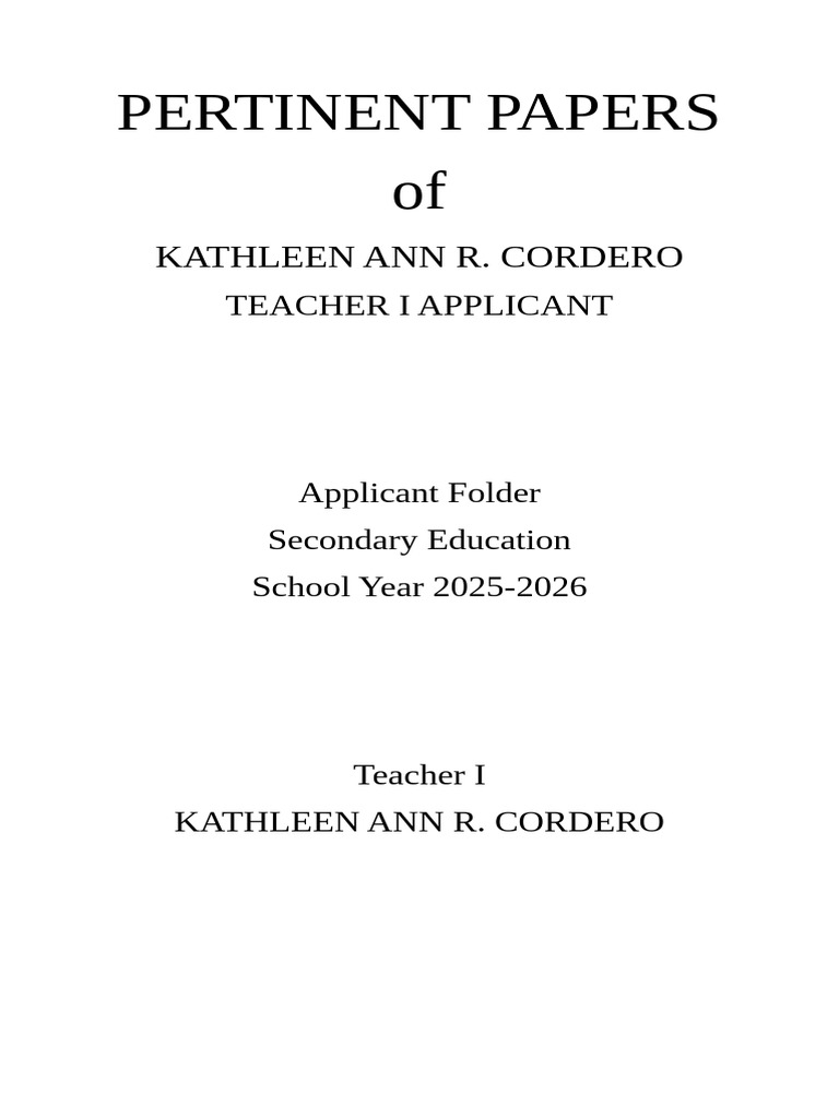 Pertinent Papers | PDF