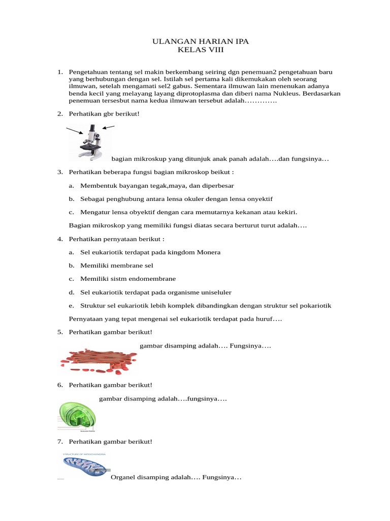 Soal Ulangan Kelas 8 25 | PDF
