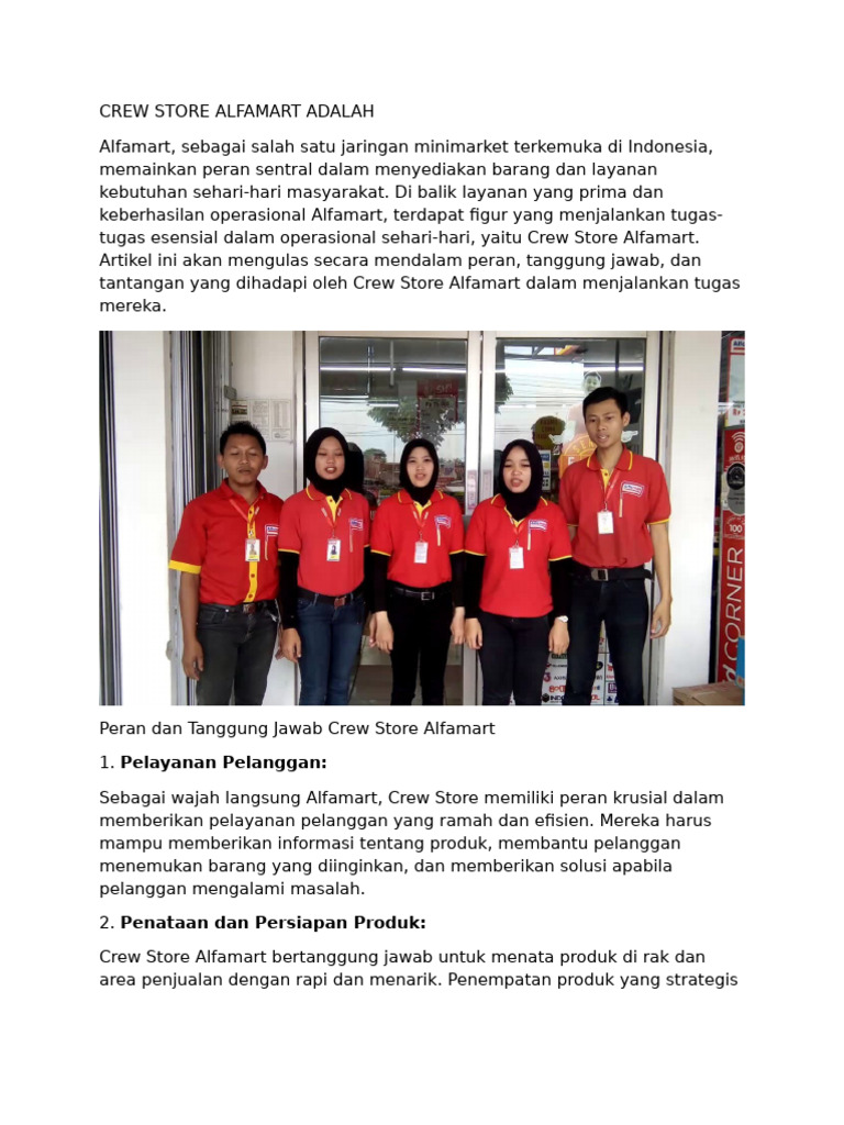 Crew Store Alfamart | PDF
