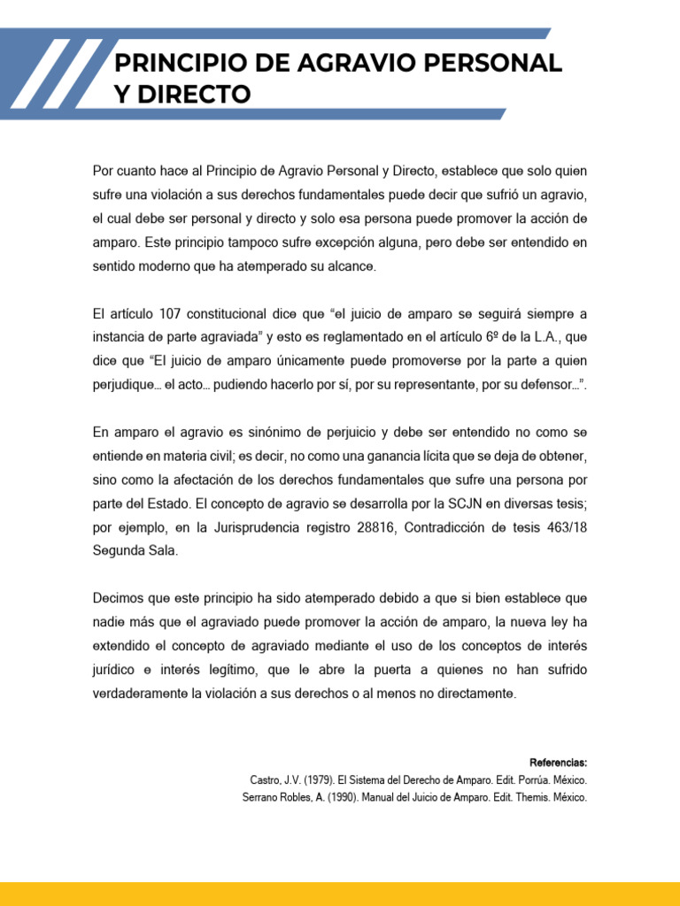 Agravio Personal y Directo en Amparo | PDF