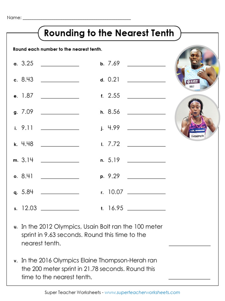 Rounding Nearest Tenth UUASW | PDF