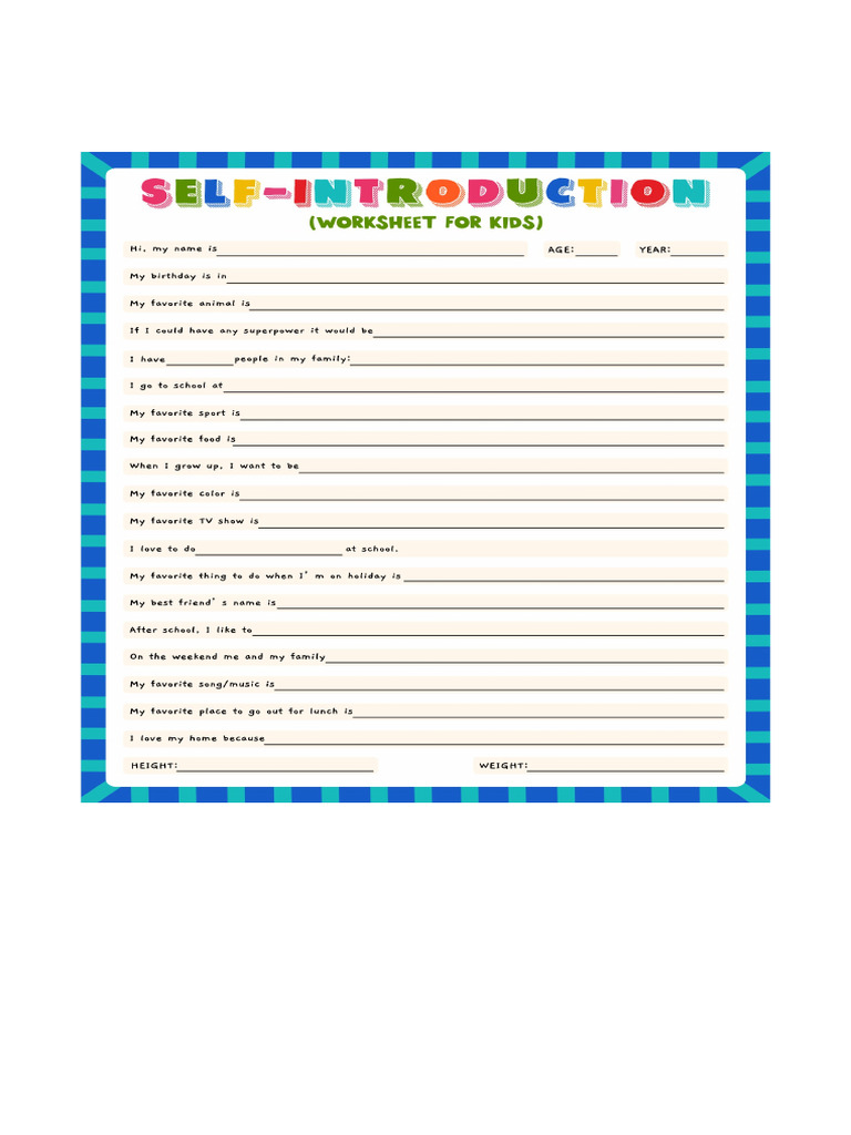 All About Me Details | PDF