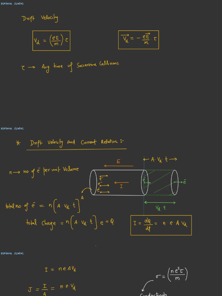 Current Electricity L-19 (Class Notes) NJ - 247 | PDF