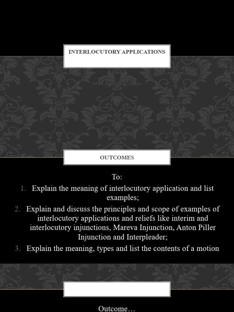 Interlocutory Applications Week 7 Jan 2022 | PDF | Affidavit | Ex Parte