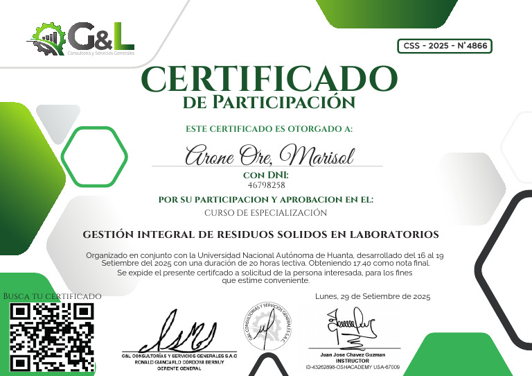 Certificado Modelo - Modulo 1 | PDF