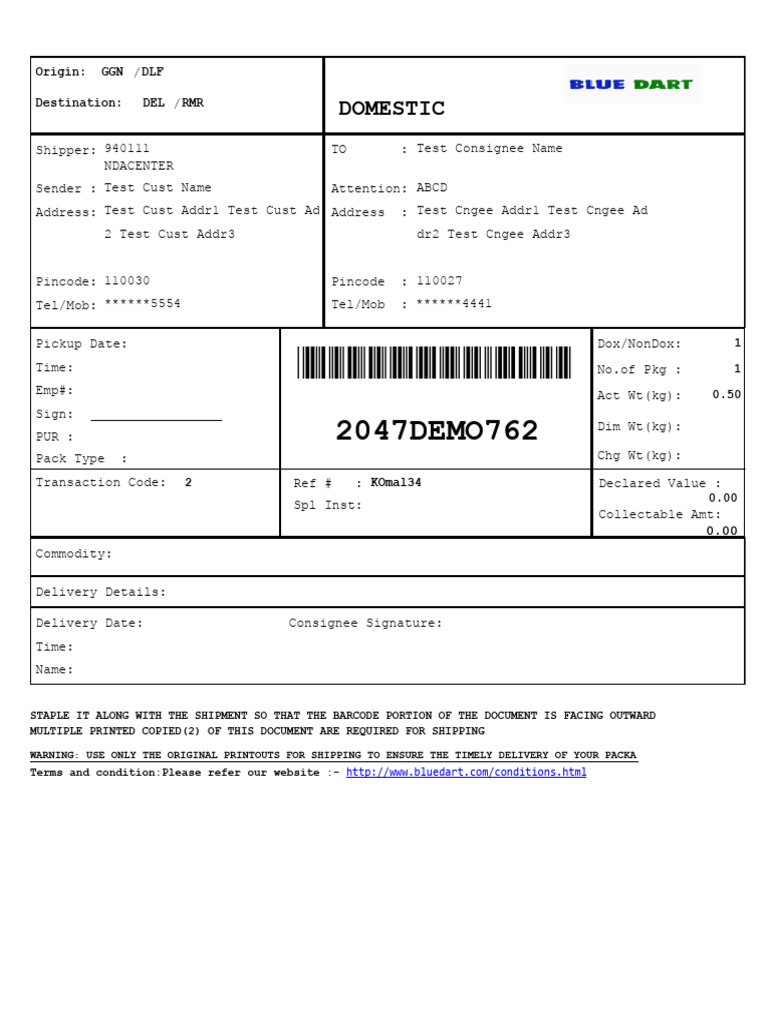 AWB Label Generation Instructions | PDF