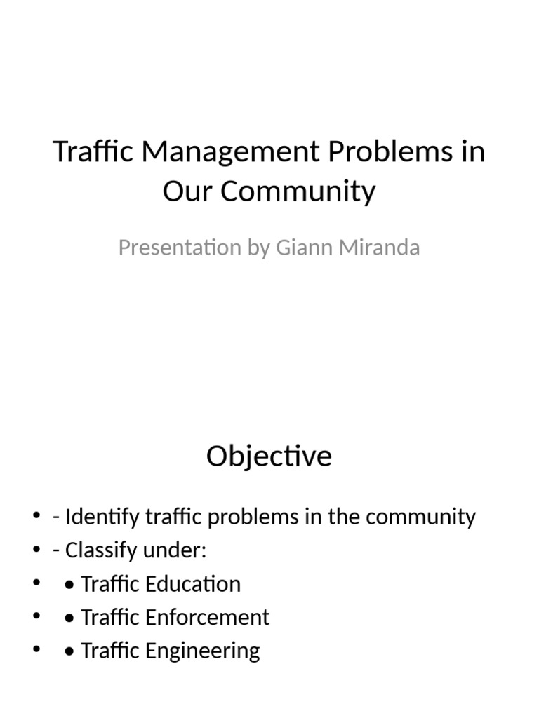 Traffic Management Report With Images | PDF