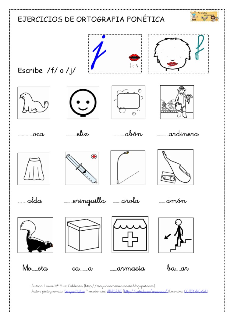 EJERCICIOS DE ORTOGRAFIA FONÉTICA