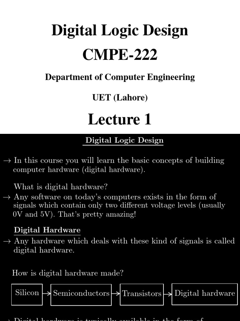 Lecture 1 | PDF | Digital Electronics | Integrated Circuit
