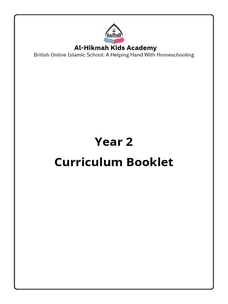 Year 2 Curriculum Guide for Islamic Homeschooling | PDF
