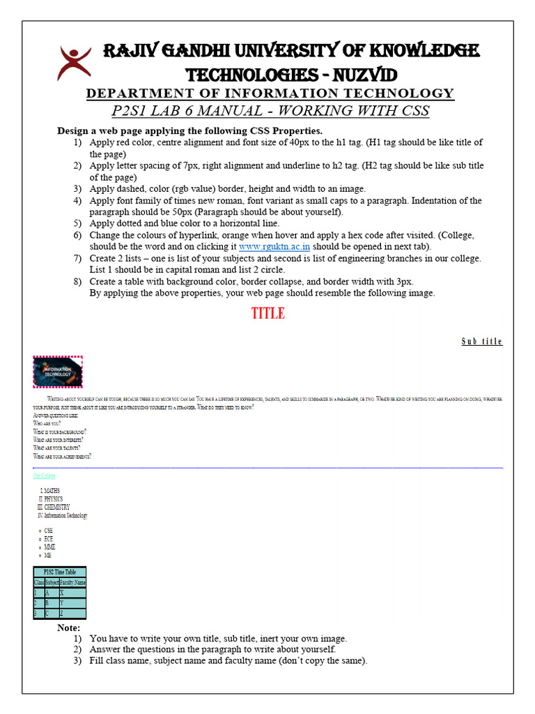 LAB 6 - Working With CSS | PDF