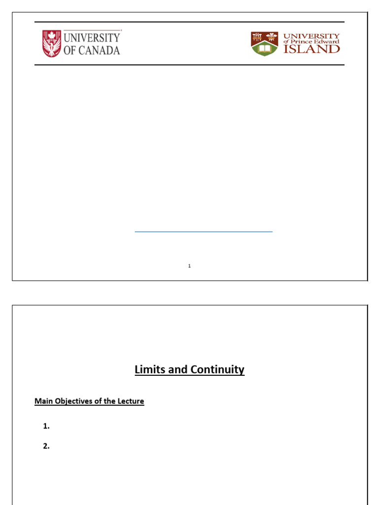 Lecture 7 - Limits and Continuity of Functions of 2 Variables | PDF ...