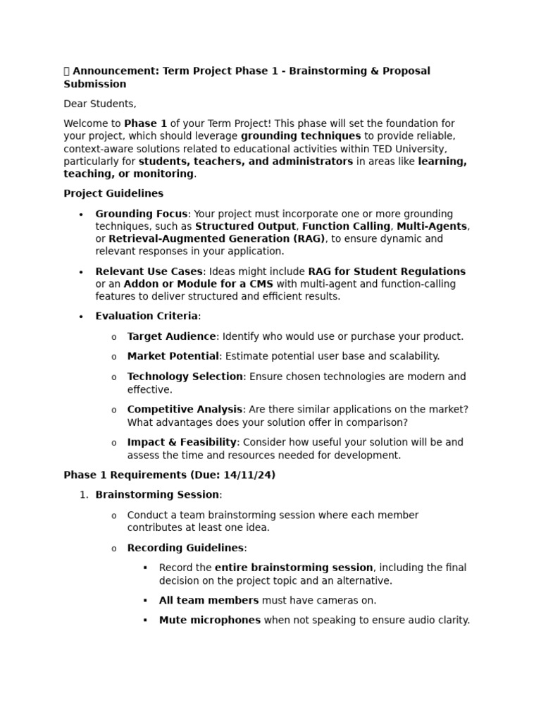 Project Guidelines Project Proposal | PDF | Brainstorming | Computing