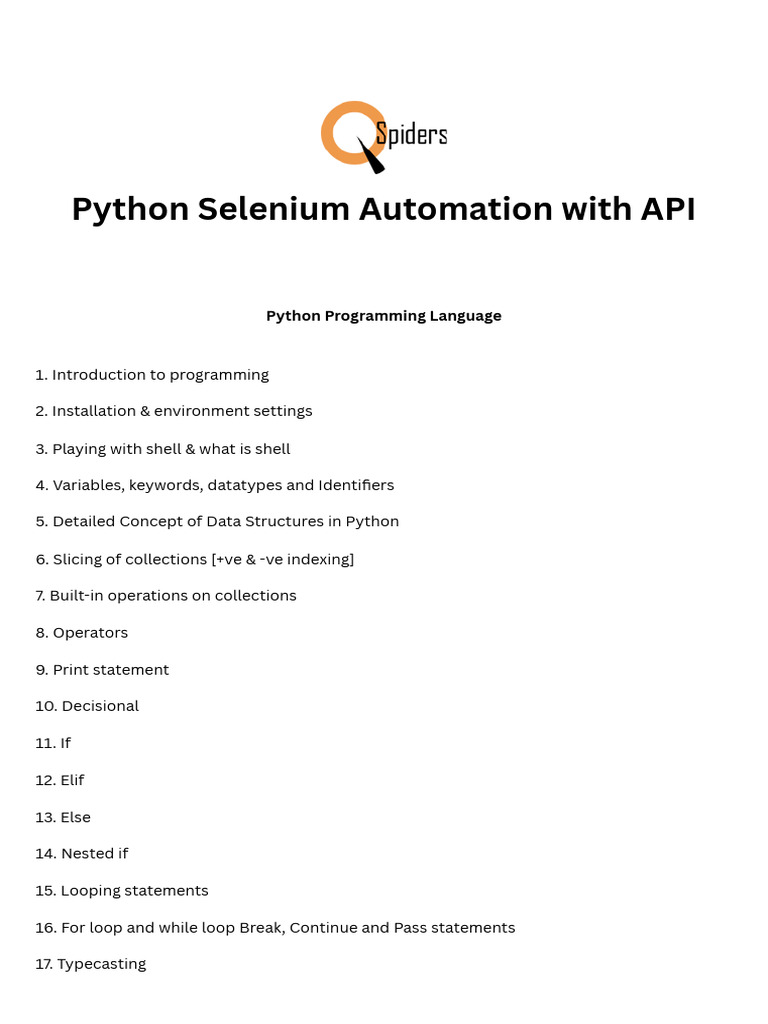 Python Selenium Automation With API | PDF | Web Service | Control Flow