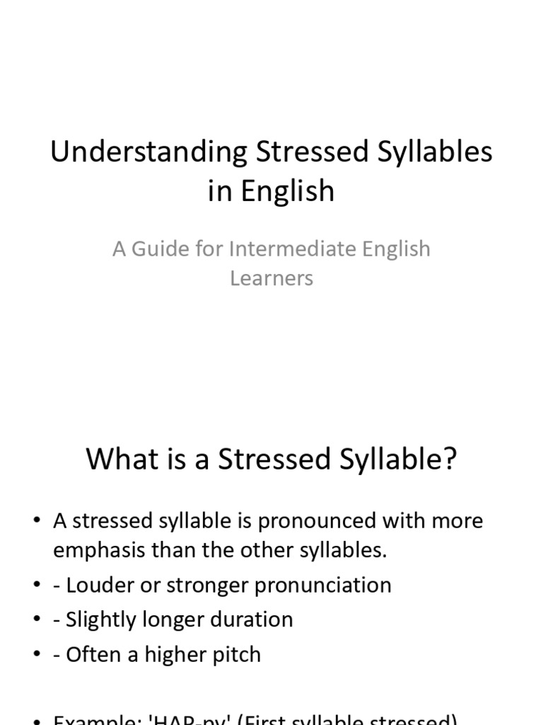 Stressed Syllables Presentation | PDF