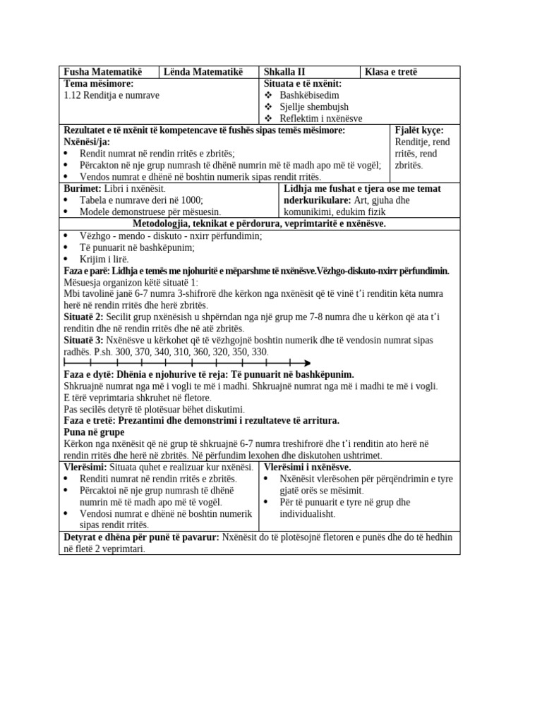 1.12. Renditja e Numrave | PDF