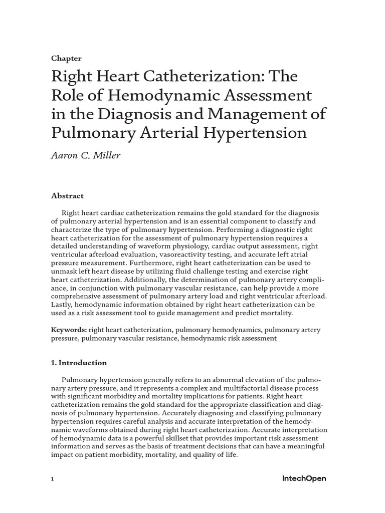 Right Heart Catheterization The Role of Hemodynami | PDF | Atrium ...