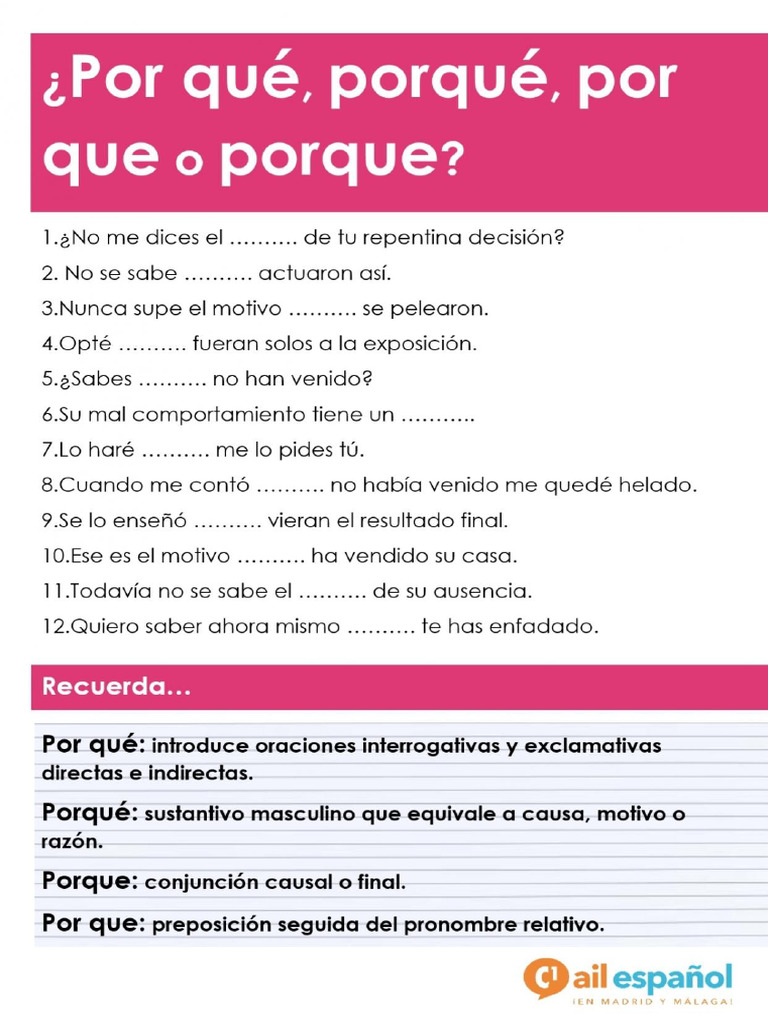 Cuatro Porques Quiz Espanol | PDF