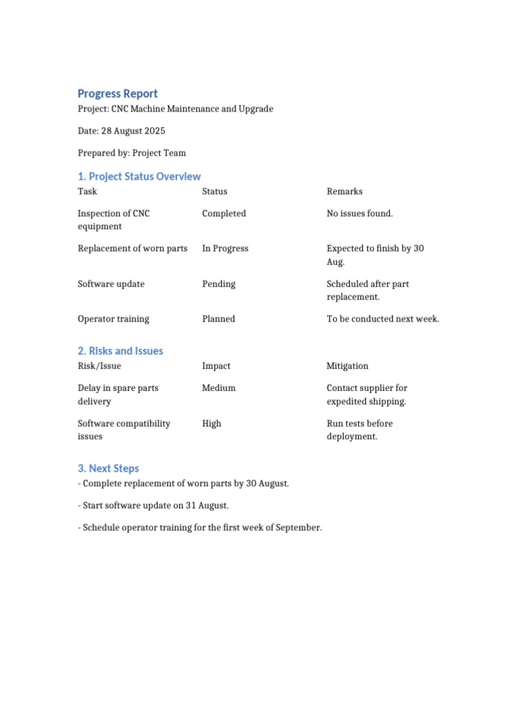 Progress Report | PDF