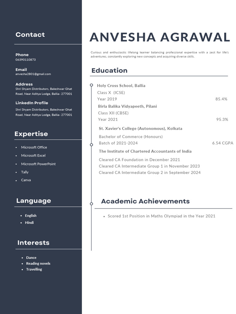 Black White Minimalist CV Resume | PDF