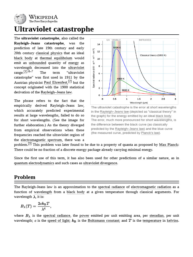 Understanding the Ultraviolet Catastrophe | PDF | Physics | Quantum ...