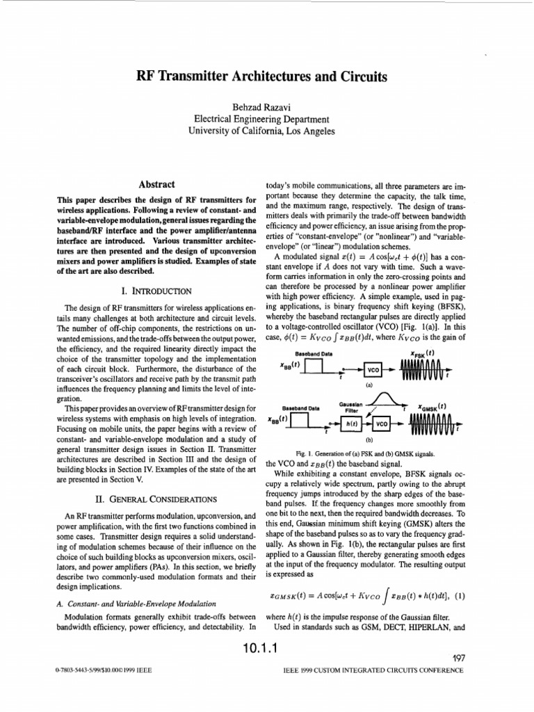 RF Transmitter Design for Wireless Systems | PDF | Amplifier | Transmitter