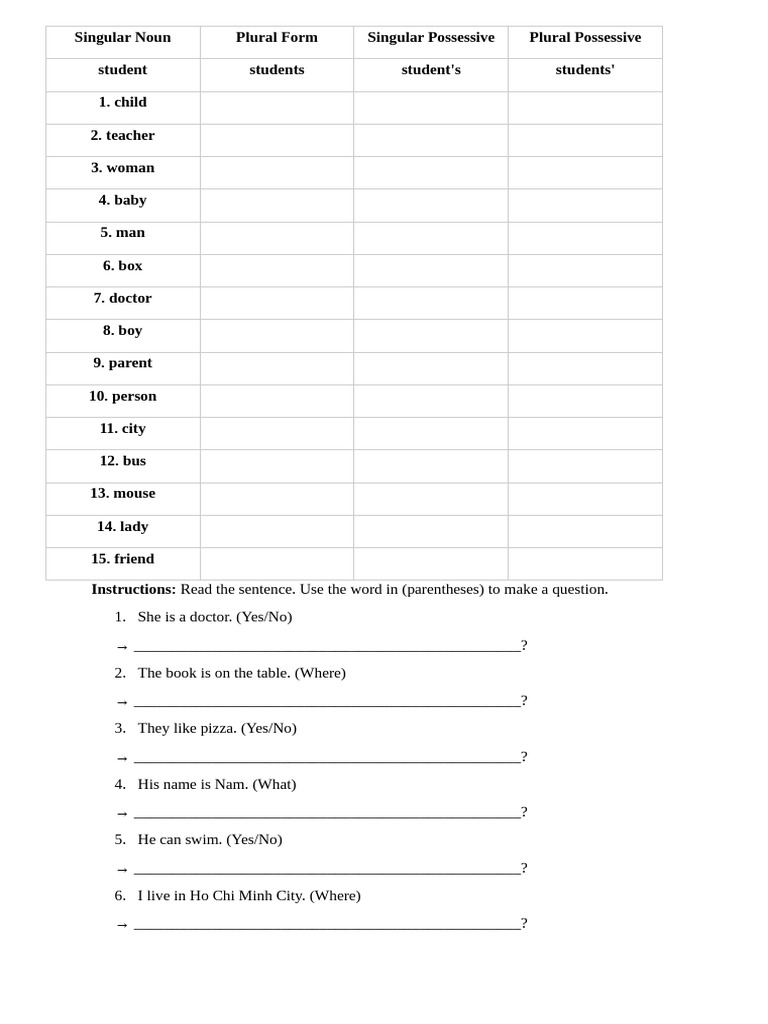 Singular Noun | PDF