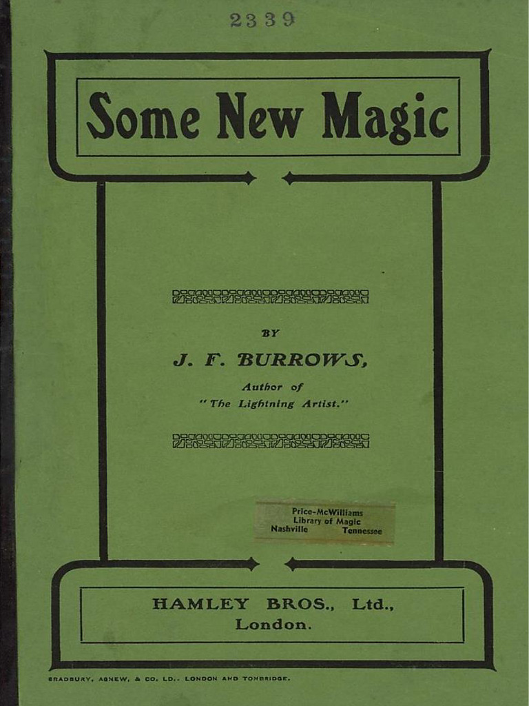 J. F. Burrows - Some New Magic | PDF