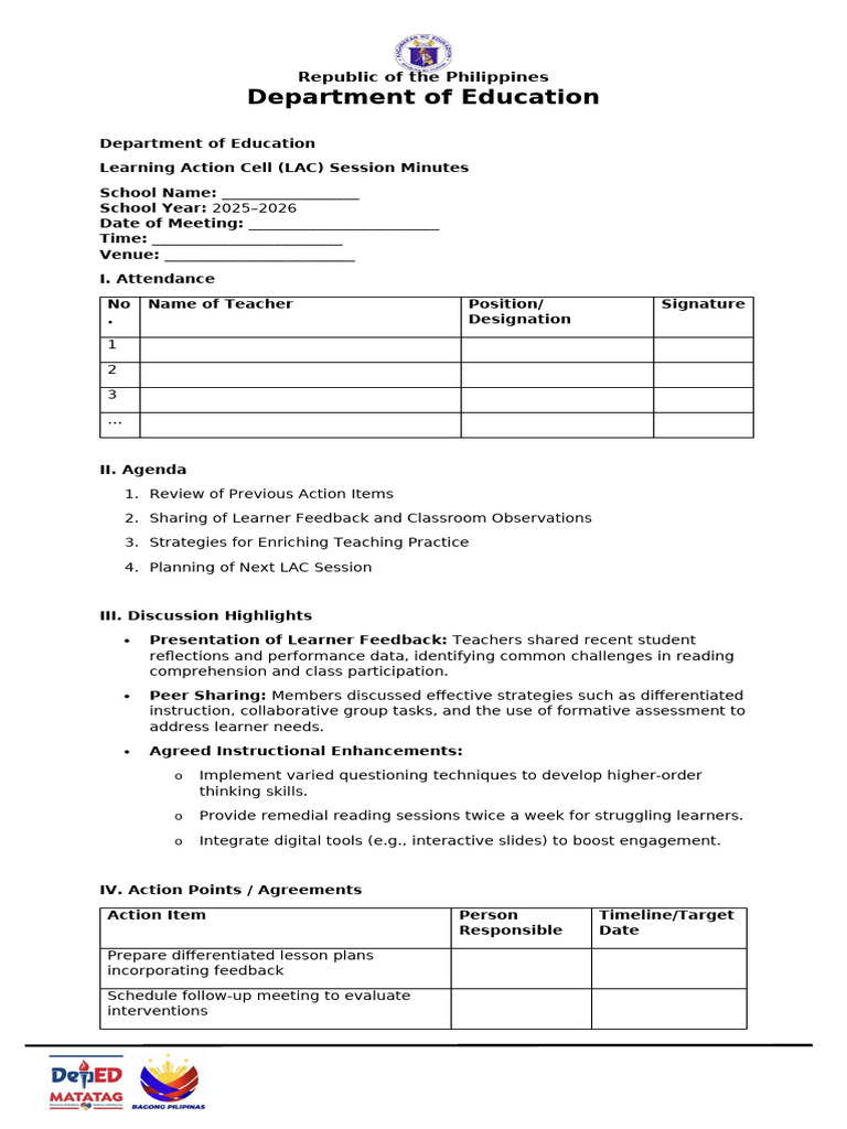 Indicator7.4.2-Sample Lac Minutes | PDF