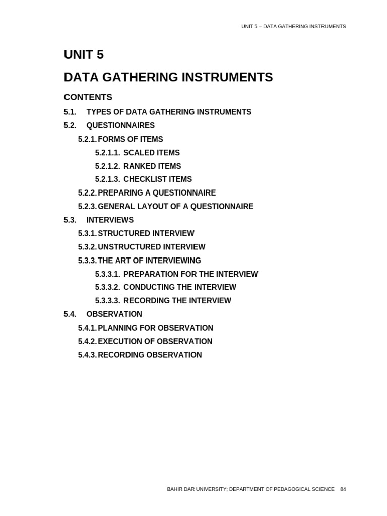 Data Gathering Instruments Overview | PDF | Likert Scale | Questionnaire