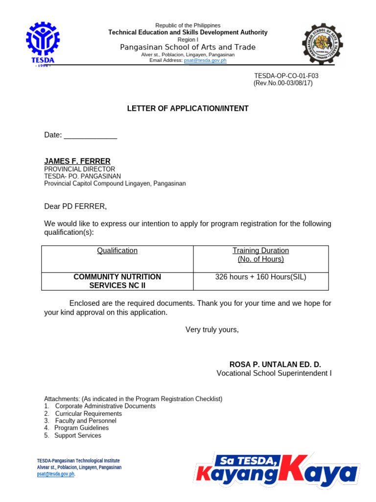 LEtter of Intent UTPRAS | PDF
