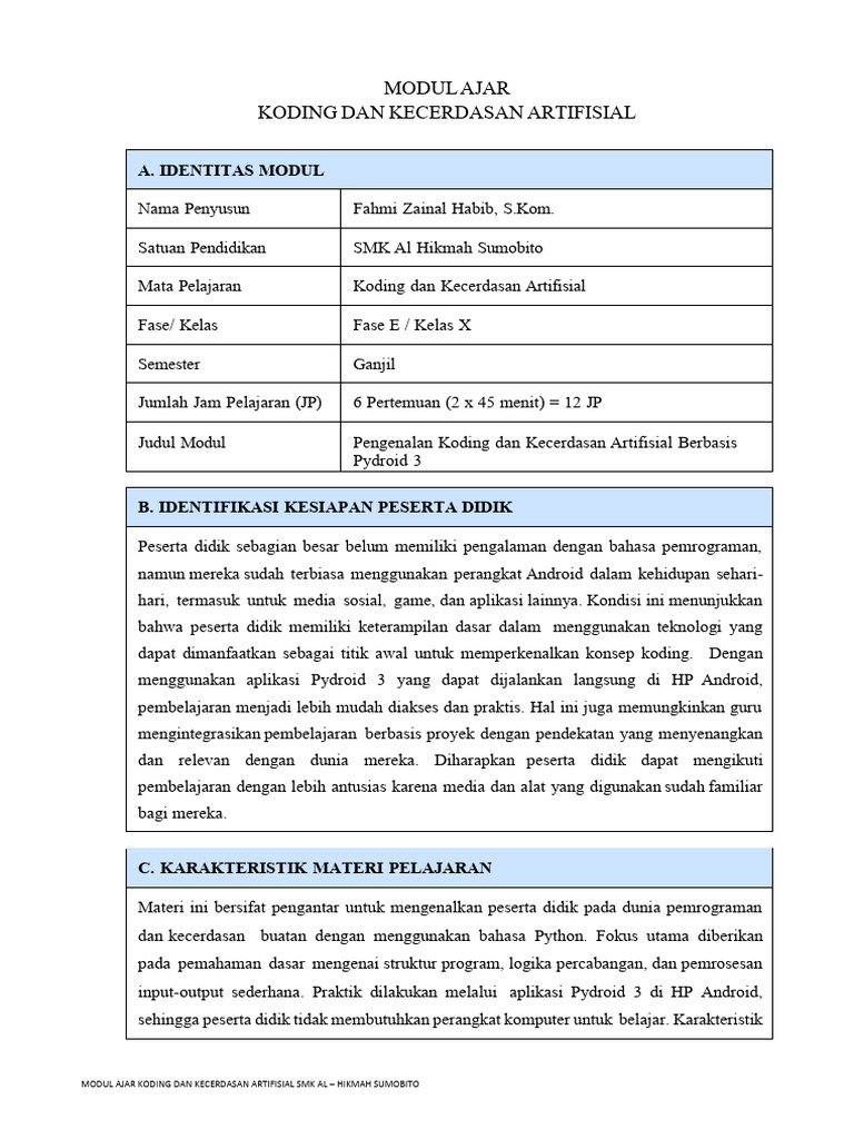 Modul Ajar Kka Edited | PDF