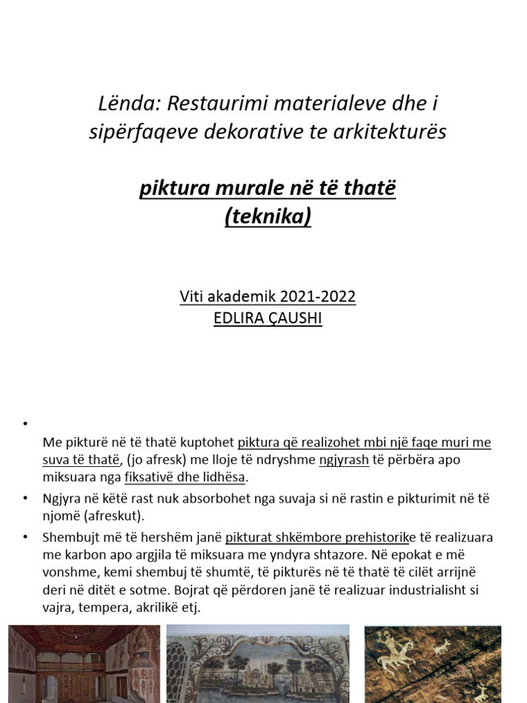 Piktura Murale Ne Te Thate | PDF