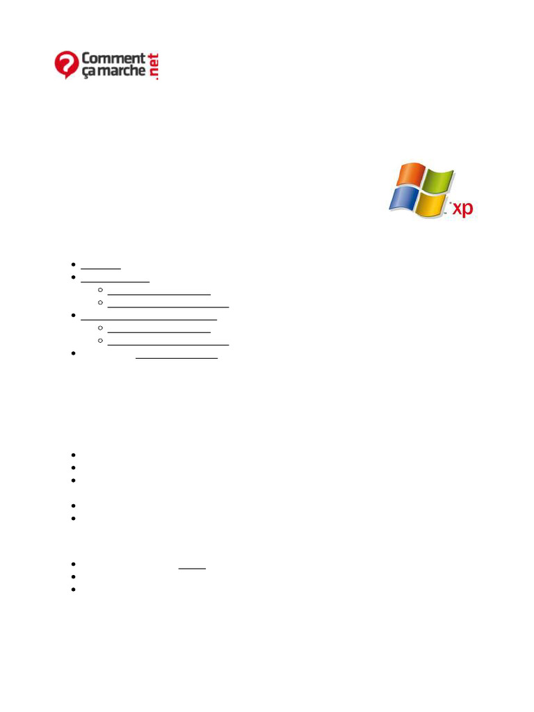Installer Windows XP via USB Bootable | PDF | Clé USB | Démarrage d'un ...