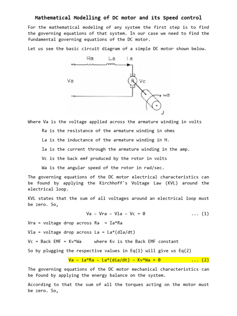 DC Motor Modeling and Simulation Final | PDF | Electric Motor | Voltage