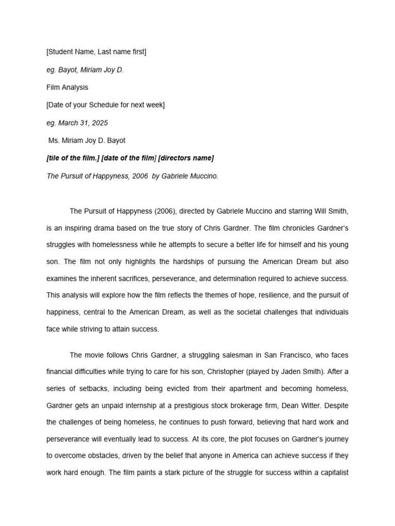 Sample of Analysis Paper | PDF